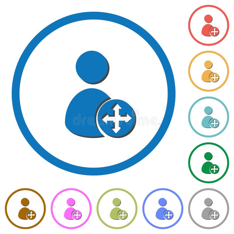 Move User Icons with Shadows and Outlines Stock Vector - Illustration ...