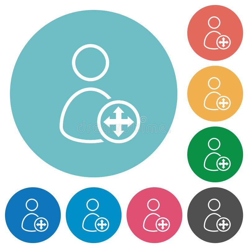 Move User Outline Flat Round Icons Stock Vector - Illustration of ...