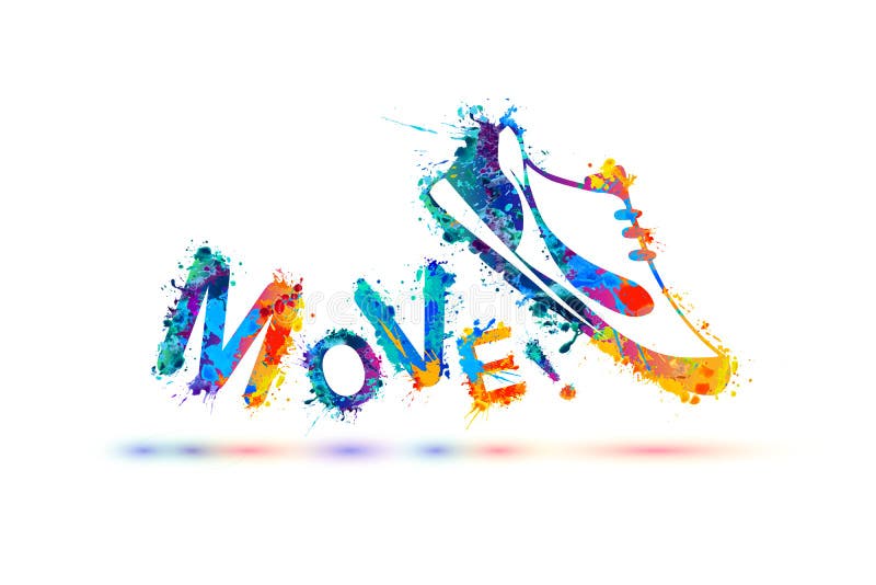 Move! Vector Sign. Sneakers. Stock Vector - Illustration of lifestyle ...