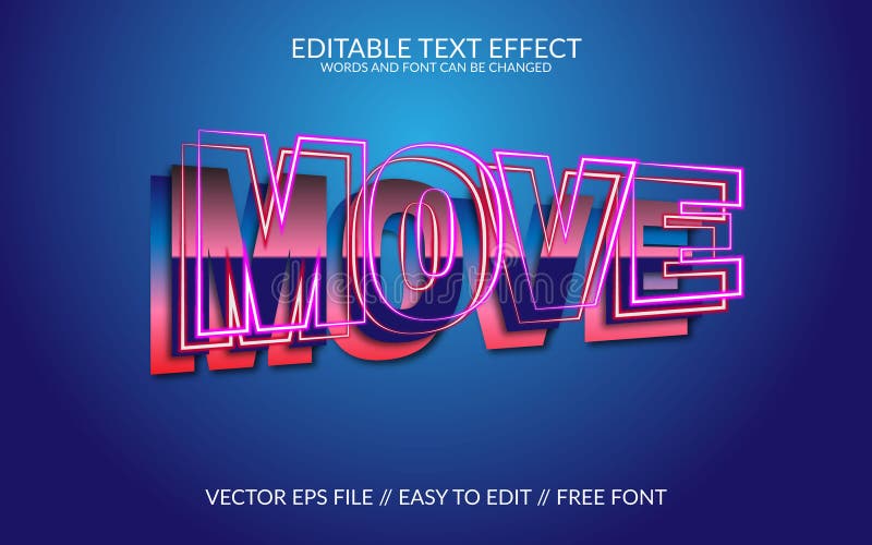 Move Vector Text Effect Illustration Design. Stock Illustration ...