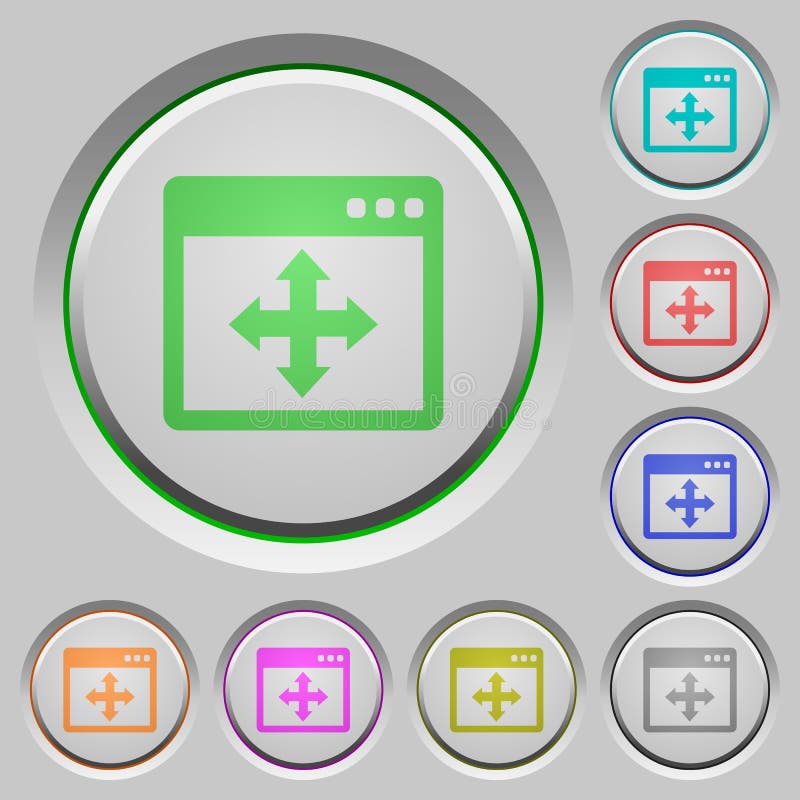 Move Window Rounded Square Flat Icons Stock Vector - Illustration of ...