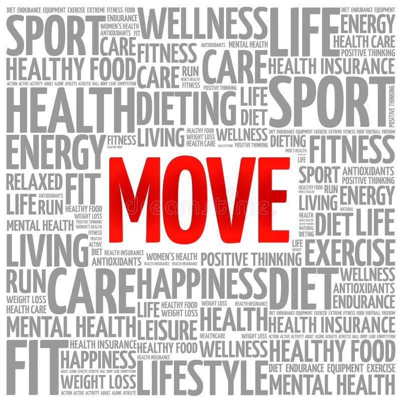 MOVE word cloud background stock illustration. Illustration of coach ...