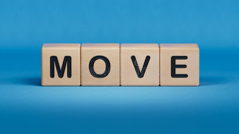 MOVE, Word Cube with White Background. Stock Illustration ...