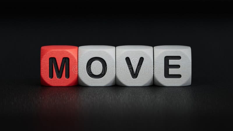 MOVE, Word Cube with White Background. Stock Illustration ...
