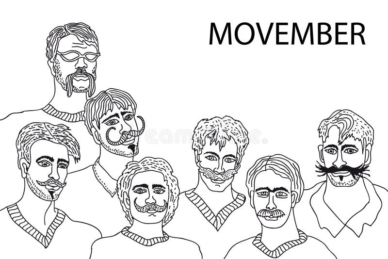 Movember day card. stock vector. Illustration of cancer - 123834878