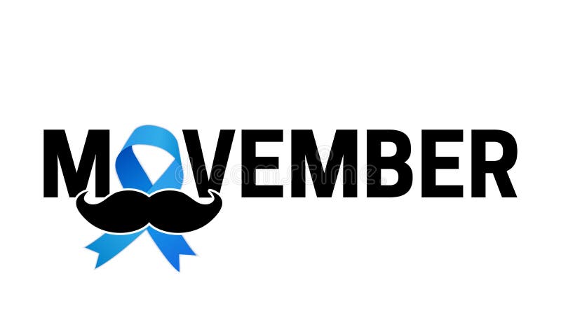 Movember Isolated Icon with Ribbon and Moustache Stock Vector ...