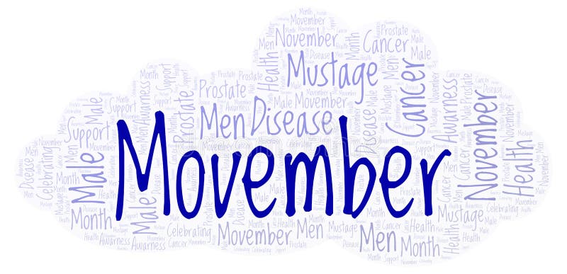 Movember word cloud. stock illustration. Illustration of rendering ...