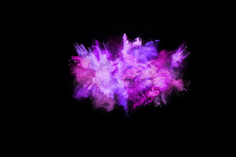 Purple Powder Explosion on Black Background. Stock Photo - Image of ...