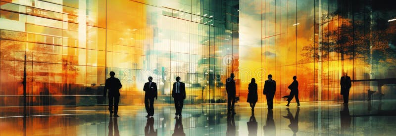 Movement and Activity Merging Together in a Striking Way. Illustration ...