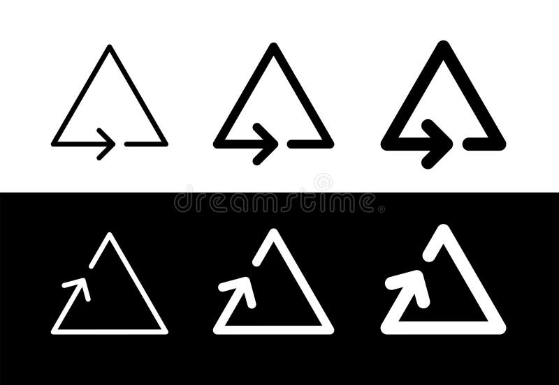 Rotation of the Arrow in the Triangle Icon. Symbol of Movement or ...