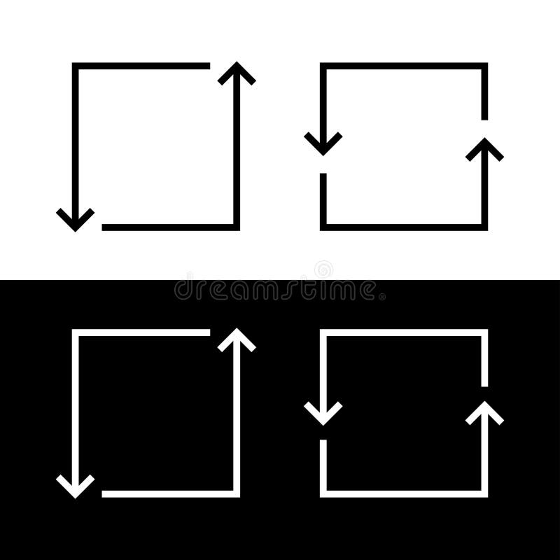 Movement of Arrows in the Shape of a Square or Diamond. Stock Vector ...