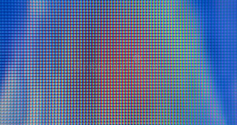 The Movement Blue Fire on Pixels of the Monitor Macro. Dynamic Video ...