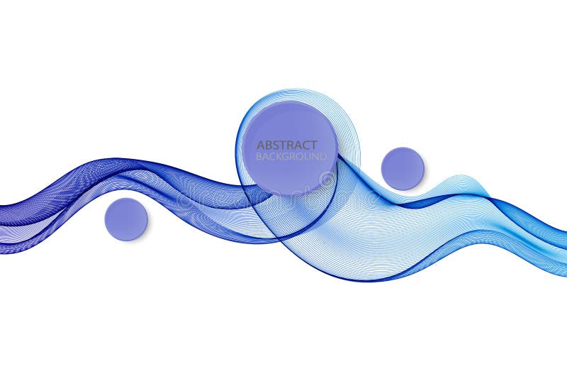 Blue Horizontal Transparent Wave on a White Background Stock ...