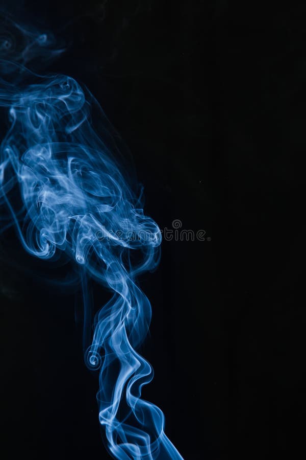 Blue Smoke on Black Background Stock Image - Image of abstract, haze ...