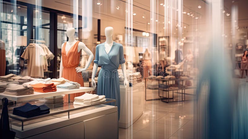 Movement Blurred Clothing Store Interior Stock Illustration ...