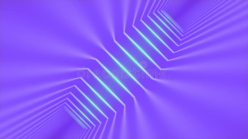 Bright Neon Rays of Light on a Purple Background. 3d Rendering Loop ...