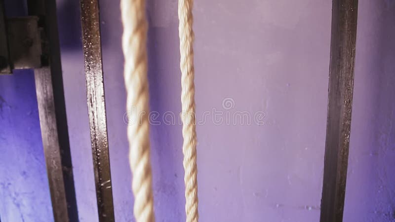 The Movement of the Cable Rope Lifting Mechanism. Stock Footage - Video ...