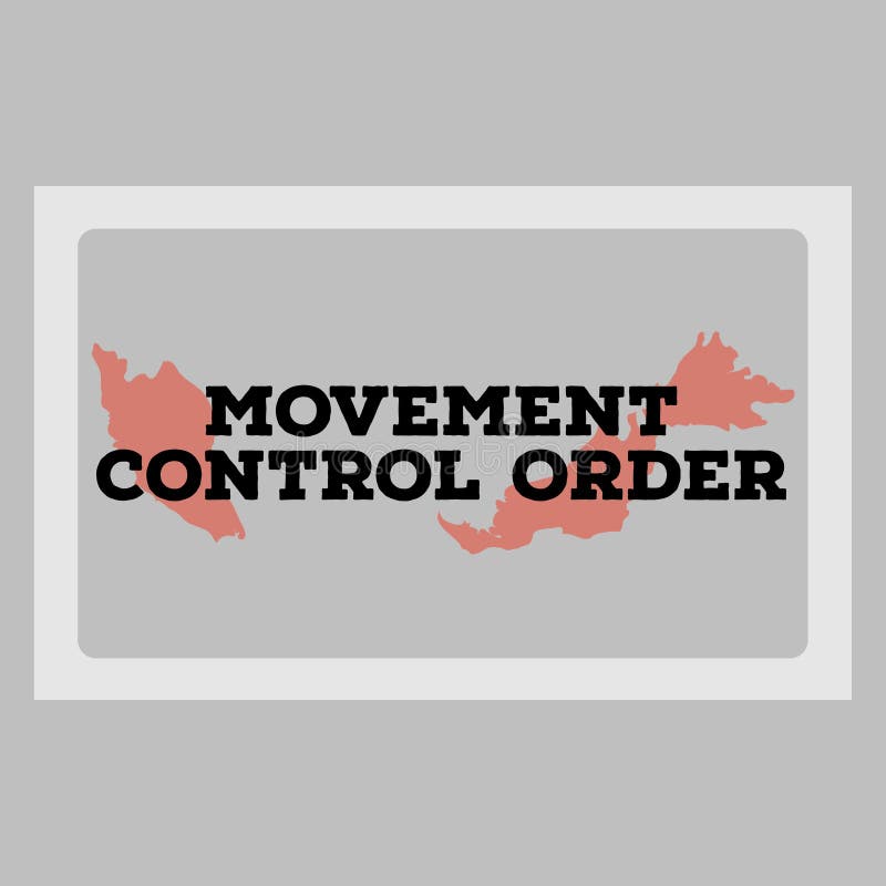 Movement Control Order Illustration on Grey Background with Malaysia ...