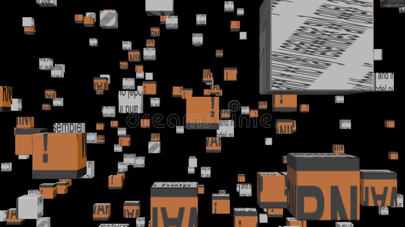 Movement cubes in space stock footage. Video of game - 80448450