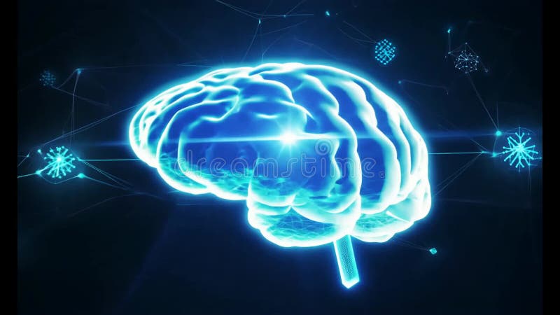 Movement of a 3d Neon Colored Brain Stock Footage - Video of brain ...