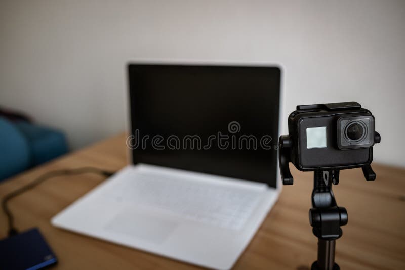 Movement in Front of the Computer Camera Stock Image - Image of shot ...