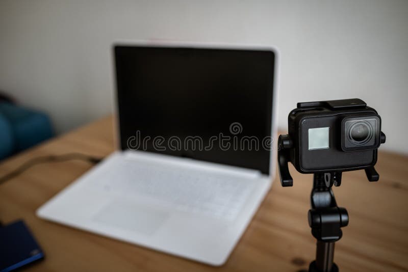 Movement in Front of the Computer Camera Stock Photo - Image of gopro ...