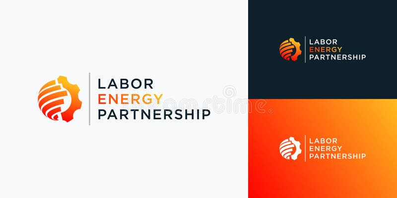 Movement Global Line Vector Logo Design with Gears Stock Vector ...