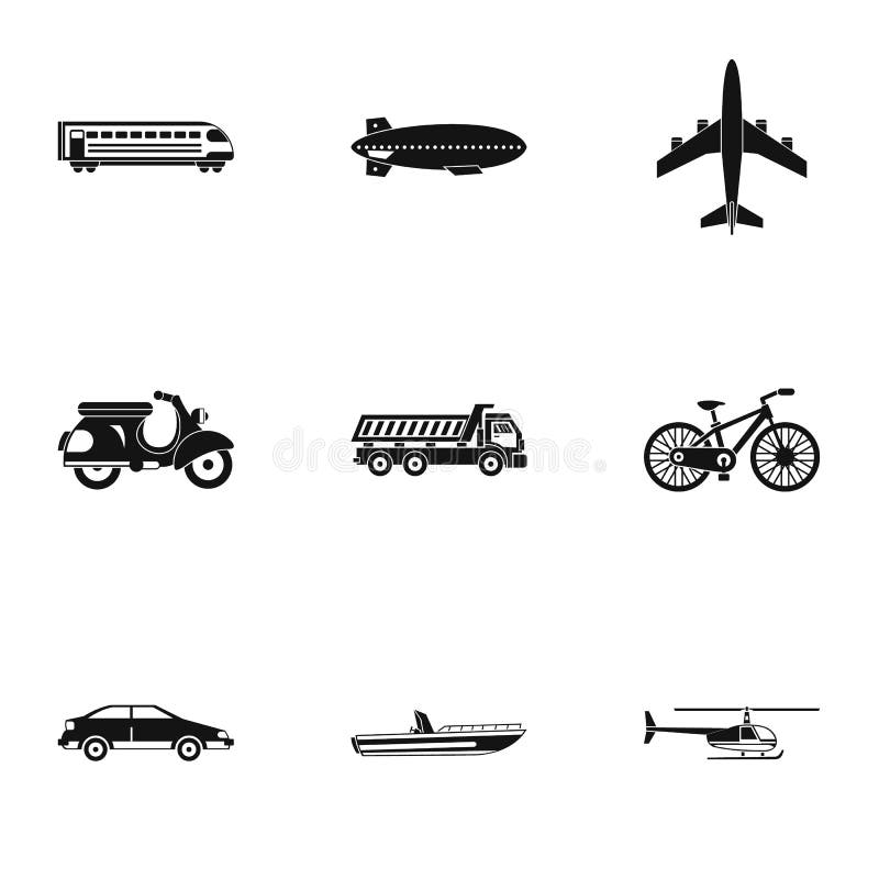 Movement Icons Set, Simple Style Stock Vector - Illustration of drawn ...
