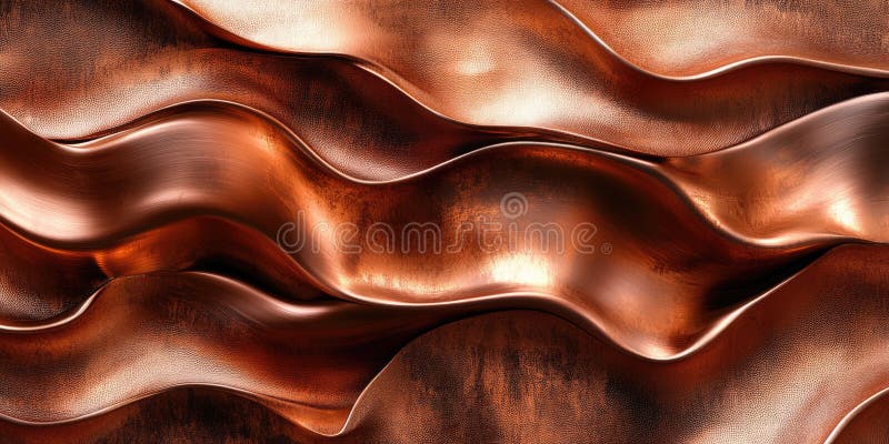 Movement Illusion Copper Wave Wall Art Stock Photo - Image of wall ...