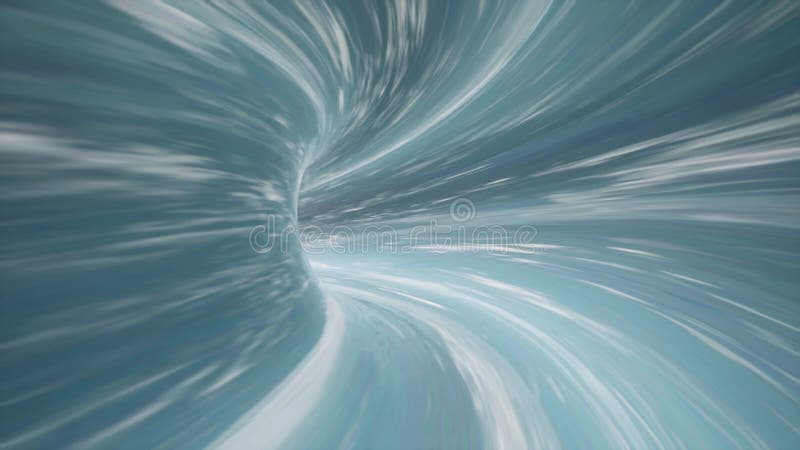 Movement Inside a Blue Cold Ice Tunnel. Crystal Frozen Structure ...