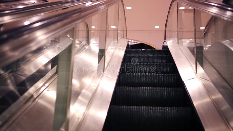 Movement of Lifting on Modern Shiny Escalator in Stock Video - Video of ...