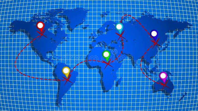 Movement on the Map of the Earth Stock Vector - Illustration of country ...