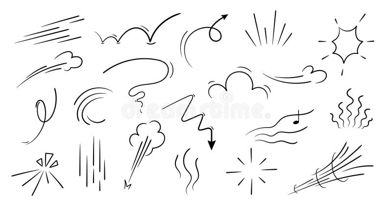 Movement or Motion Lines, Isolated Vector Set Stock Vector ...