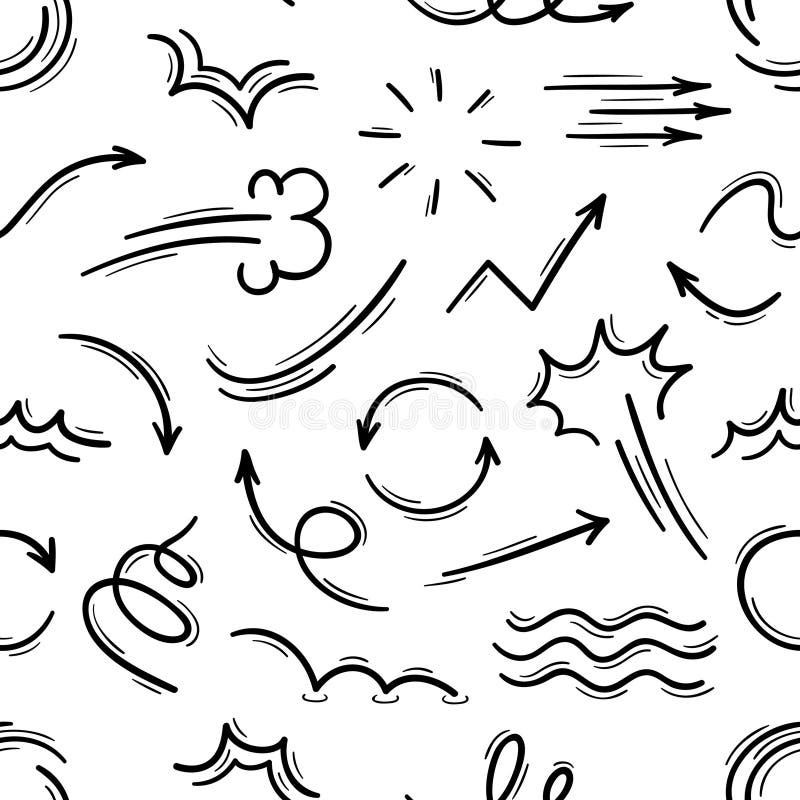 Movement and Motion Lines Seamless Pattern Stock Illustration ...