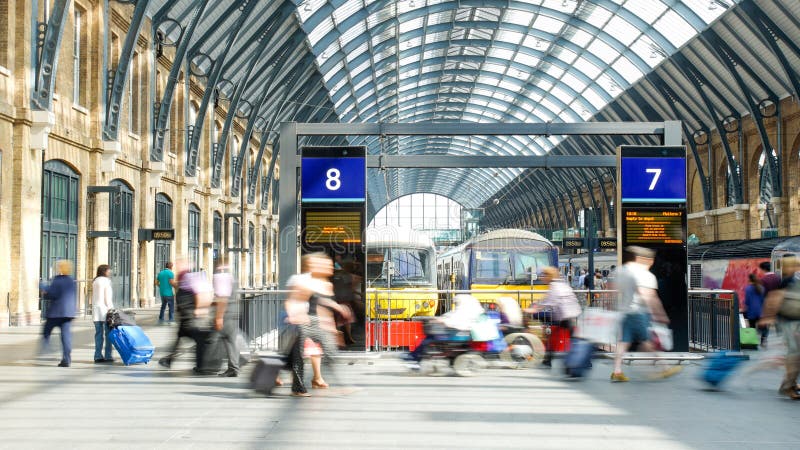 Movement of People in Rush Hour, Train Station, King S Cross in Stock ...