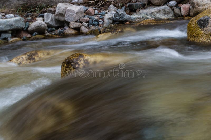 The Movement of the River Flow Stock Image - Image of pebble, space ...