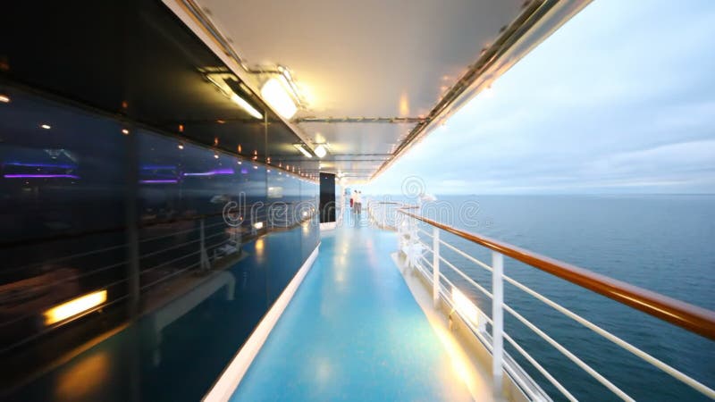 Movement on Ship Deck, with Restaurant Behind Stock Footage - Video of ...