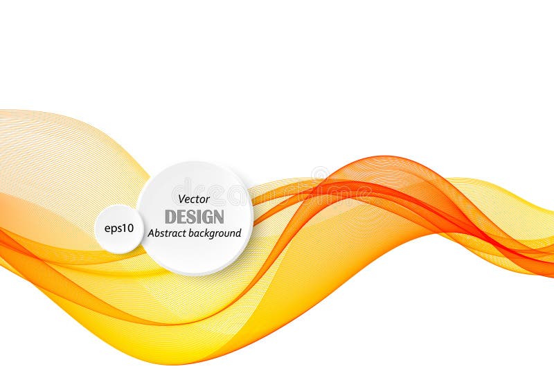 Movement of Smooth Orange Lines of a Transparent Wave, Design Element ...