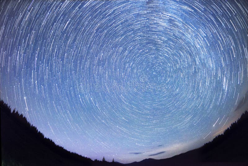 Movement of Stars in the Sky Stock Photo - Image of movement, landscape ...