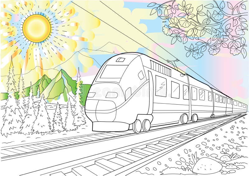 Train Station Coloring Pages