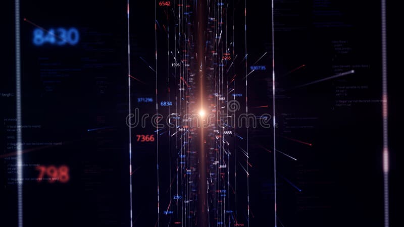 Matrix 3d - Flying through Energized Cyberspace, Light on the Ho Stock ...