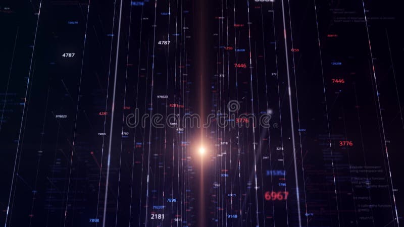 The Movement of Numbers on the Camera in a Circle. Digital Background ...