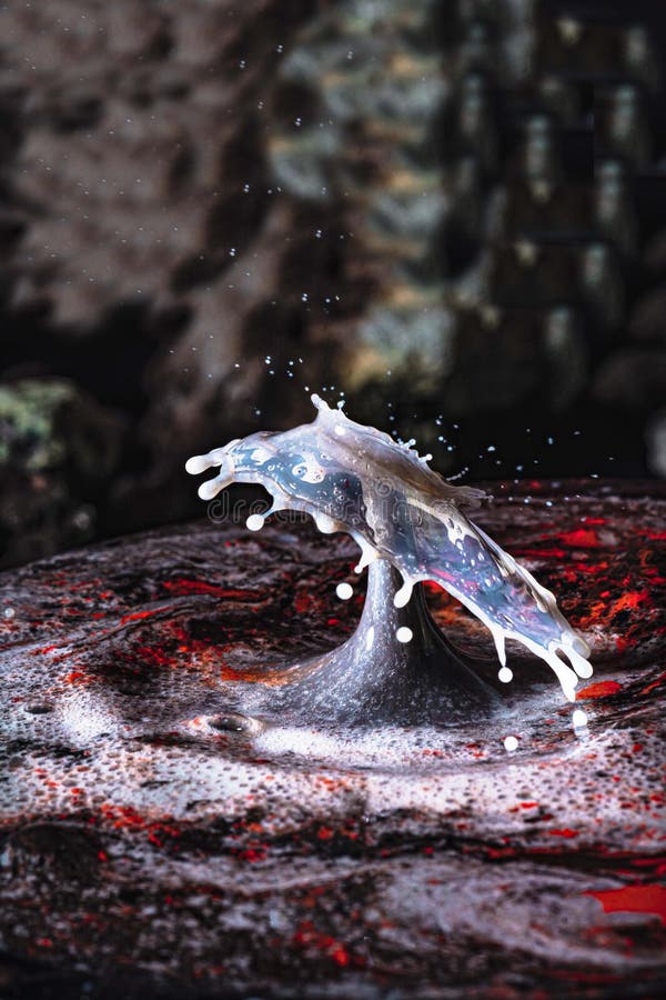 Movement of Water Drops Colliding with Each Other Stock Photo - Image ...