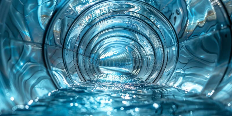 The Movement of Water Flowing through a Transparent Tube, a Beautiful ...