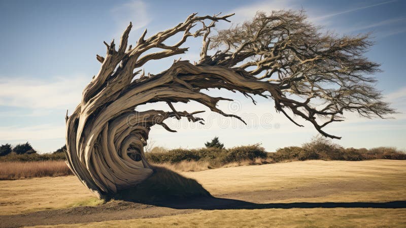 Movement windy tree stock image. Image of nature, force - 372374303