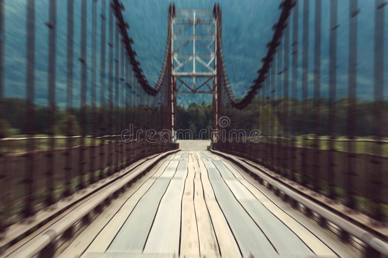 Old Wooden Car Bridge Over River Stock Photo - Image of wood, brown ...