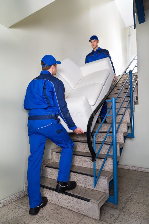 Movers Carrying Sofa On Steps Stock Image - Image of relocation, moving ...