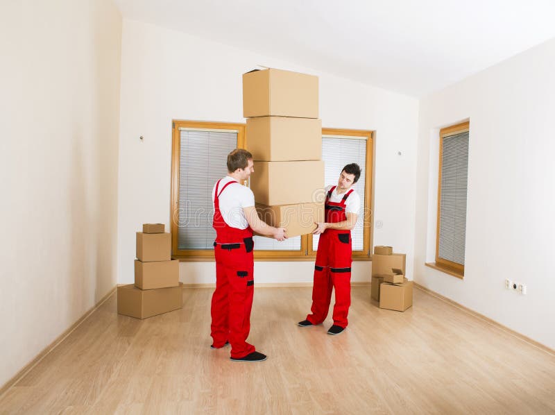 Movers in new house stock image. Image of delivery, moving - 38230965