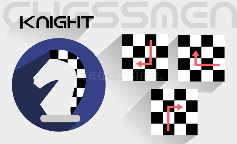 The Moves of the Chess Knight Stock Illustration - Illustration of ...