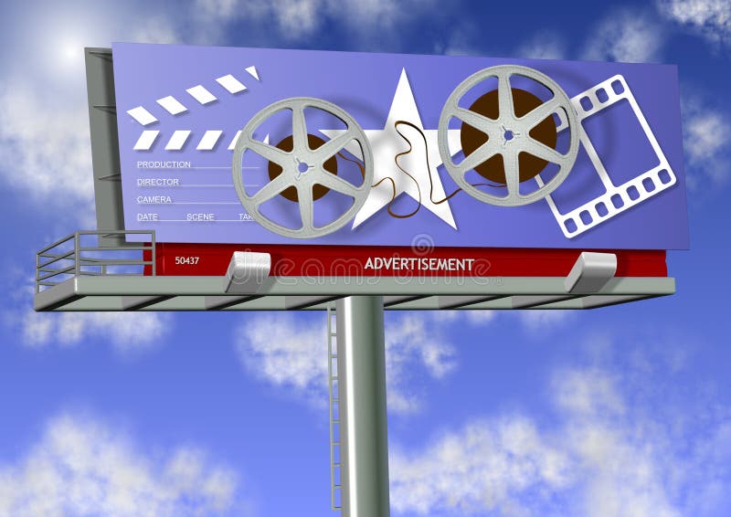 Movie advertisement stock illustration. Illustration of display - 27501301